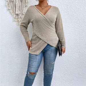 Sweaters | Plus Size Wrap Sweater Top | Poshmark